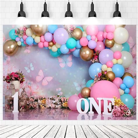 Telón De Fondo De Primer Cumpleaños Para Niña Decoración De Pastel De