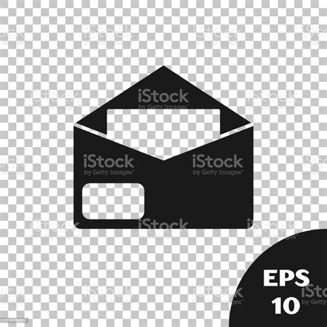 투명 한 배경에 격리 된 검은 색 봉투 아이콘입니다 전자 메일 메시지 문자 기호입니다 벡터 일러스트레이션 개념에 대한 스톡 벡터 아트 및 기타 이미지 Istock