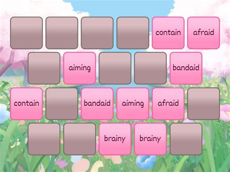 Ae Polysyllabic Word Memory Matching Pairs