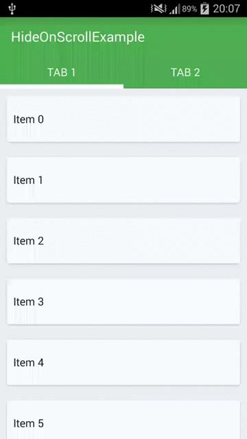 Android Cant To Hide Toolbar With Animation When Scroll Listview Stack Overflow