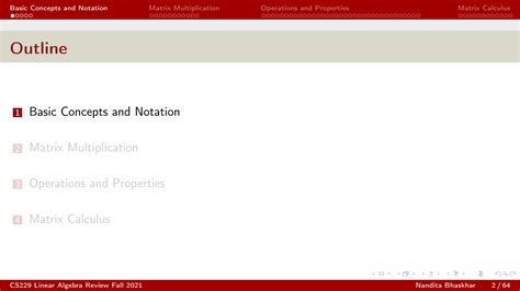 Solution Basic Concepts And Notation Matrix Multiplication Operations