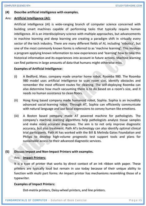 Fundamentals Of Computer Solution Of Book Exercise Computer Science Th