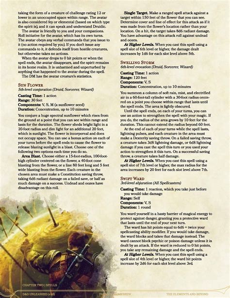 The Elements And Beyond Dnd Unleashed Homebrew Expansion