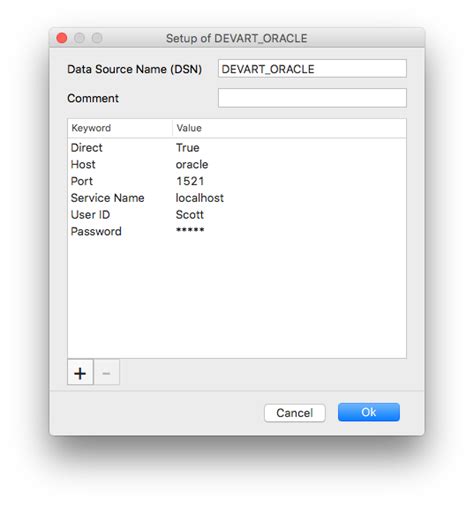 Macos Dsn Configuration Odbc Driver For Oracle