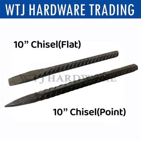 10 Cement Chisel Flat Head Point Head Pahat Besi Bunga Mata Tajam