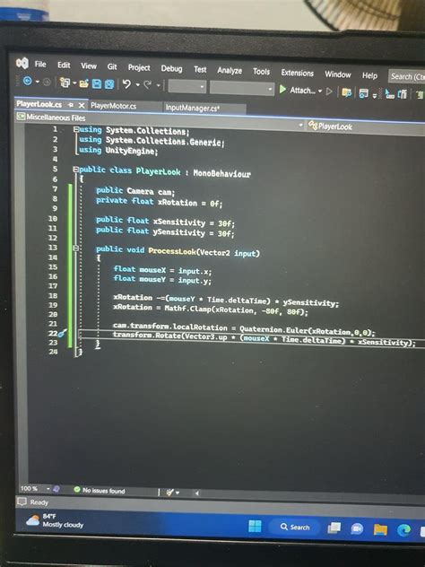 So This Is My Code For My Player To Look Around I Checked The Codes