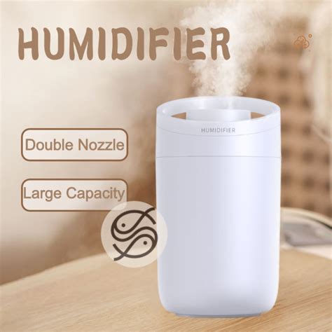 3l Double Nozzle Humidifier Essential Oil Aromatherapy Diffuser Large Capacity Portable Mute For
