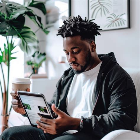 Free Man Reading Tablet Image Download At StockCake