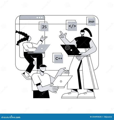 Computer Programming Camp Abstract Concept Vector Illustration Stock