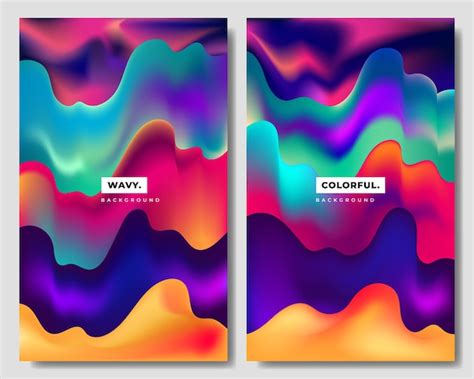 Premium Vector Colorful Abstract Wavy Liquid Background Template Copy Space Fluid Gradient