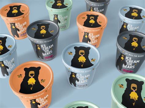 Ice Cream For Bears Package Design Postres Helados Miel