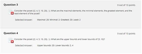 Solved Question 3 O Out Of 10 Points Consider The Poset 2 Chegg Com