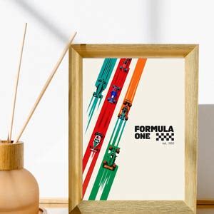 Retro Formula One Racing Poster Motorsport Wall Art Digital Download