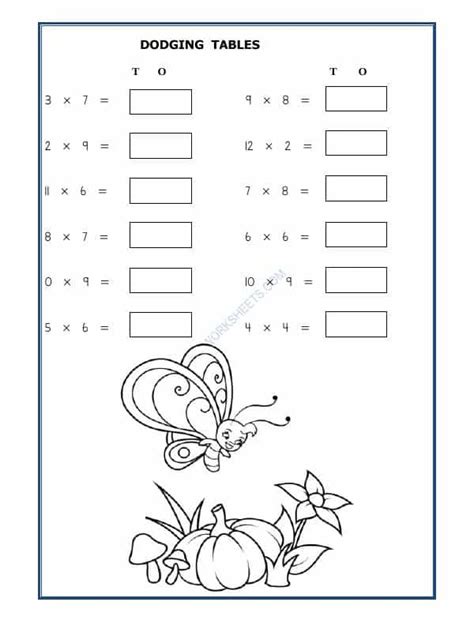 A2zworksheets Worksheet Of Dodging Tables Assorted 02 Multiplication Maths