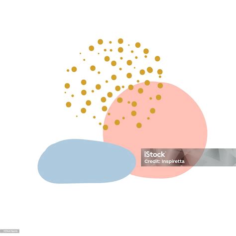 추상 손으로 그린 만화 원 타원형과 도트 모양 흰색 배경에 벡터 그림 귀여운에 대한 스톡 벡터 아트 및 기타 이미지 귀여운 그리기 기하 도형 Istock