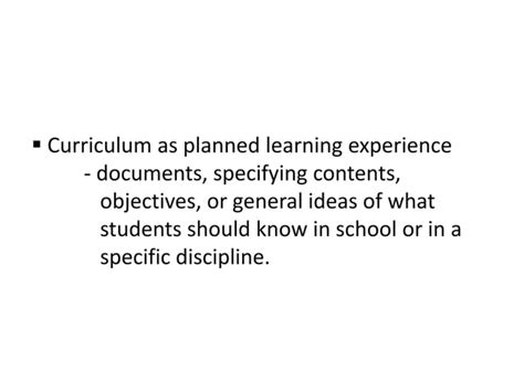Definitions Of Curriculum Pptx