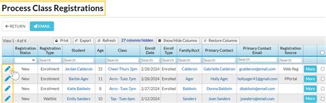 Edit A Babe S Class Enrollment Date CLASS Help Center