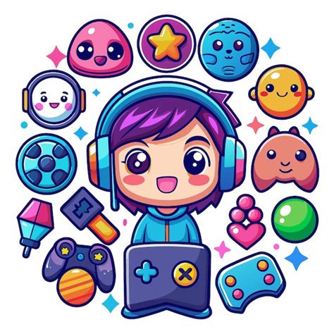 Cute Girl Gamer With Headphones And Game Controllers Premium Ai