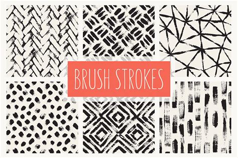 Brush Strokes Seamless Patterns V 1 ~ Graphic Patterns ~ Creative Market