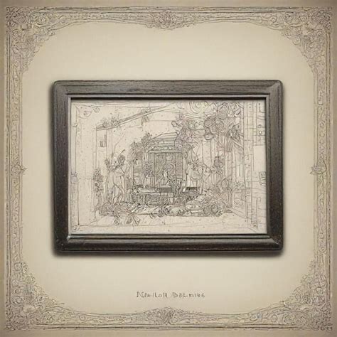 A Drawing Of A Ship Is Framed In A Frame Premium Ai Generated Image