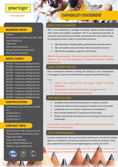 Digital Marketing Capability Statement Template Capability Statement Lab