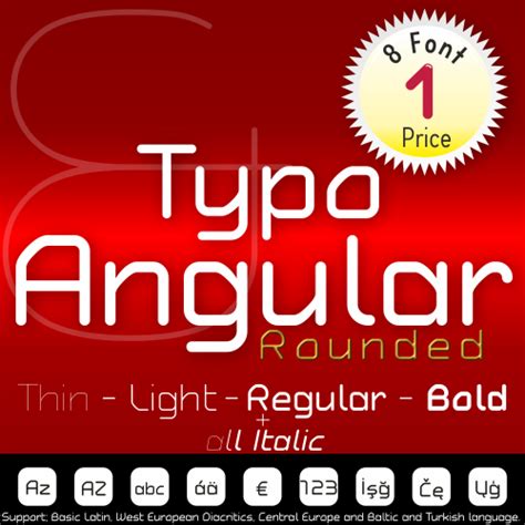 Typo Angular Rounded Font Font Tr