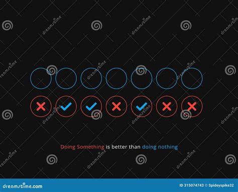 Simple Motivation Graphic On Dark Background Doing Something Is Better Than Doing Nothing Stock