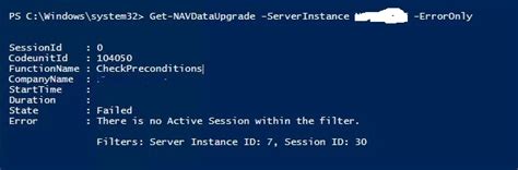 Microsoft Dynamics Nav 2016 Data Upgrade Error There Is No Active
