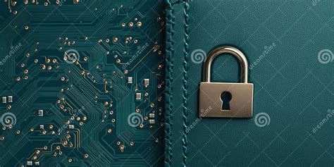 Digital Security Lock On Circuit Board Background Symbolizing Cybersecurity And Data Protection