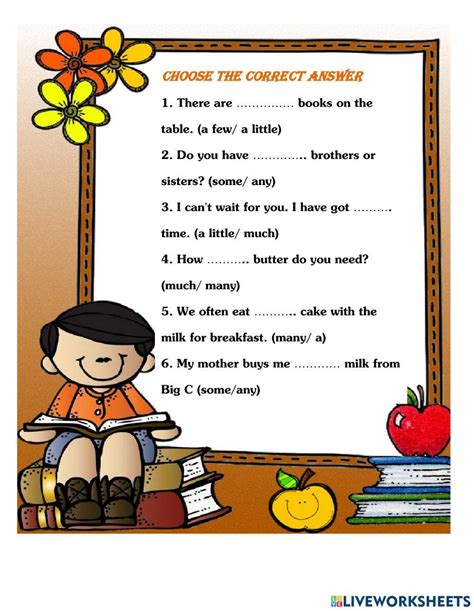 E6 Quantifiers Worksheet Live Worksheets