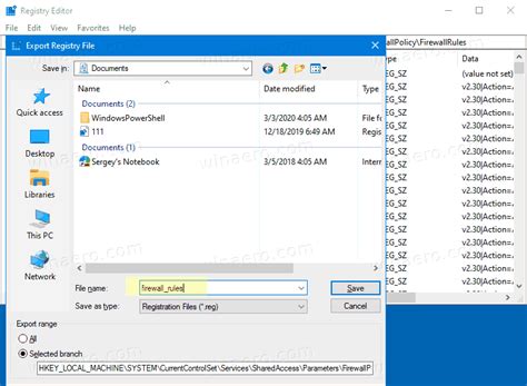 Export And Import Specific Firewall Rule In Windows 10