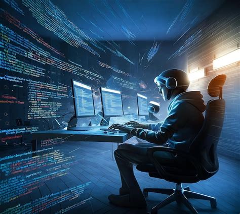 Coder Engineer Working With His Pc Premium Ai Generated Image