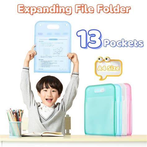 A4 Expanding File Folder Portable Documents Organizers Envelope Storage 13 Pockets File Bag