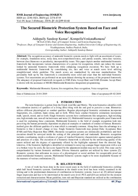 Pdf The Secured Biometric Protection System Based On Face And Voice Recognition