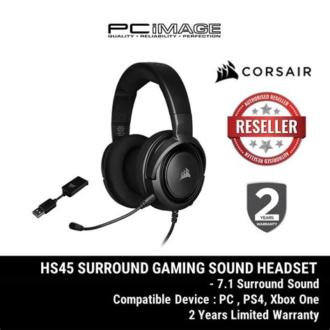 CORSAIR HS45 SURROUND SOUND GAMING HEADSET - CA-9011220-AP| PCIMAGE ...