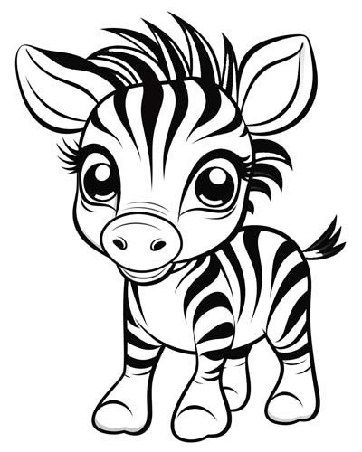 Zebra Coloring Pages Template Printable Outline Zebras Color Drawing