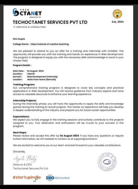 Shiv Gupta On Linkedin Webdevelopment Internship Techoctanet Careergrowth Learningjourney