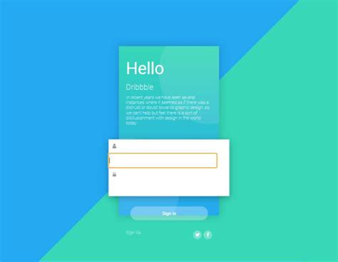 登录页面html，蓝绿色网页登录界面设计 17素材网