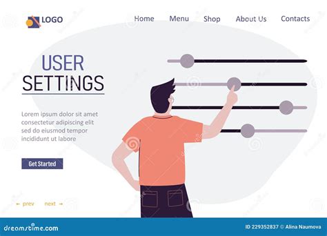Man Moves Different Sliders Guy Adjusts Various Parameters Custom Settings User Customize