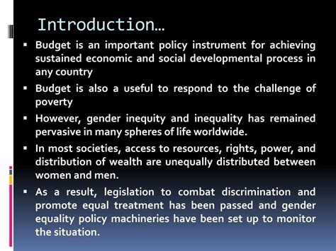 WOMEN AND GENDER BUDGETING NIGERIAS POLICY ALTERNATIVE Ppt Download