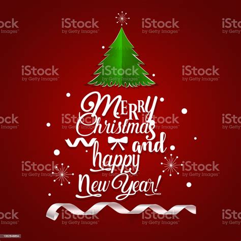 크리스마스 인사말 카드 크리스마스 트리와 메리 크리스마스 문자 벡터 일러스트 12월에 대한 스톡 벡터 아트 및 기타 이미지 12월 1월 겨울 Istock