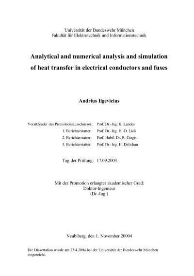 Analytical And Numerical Analysis And Simulation Of Heat Transfer In