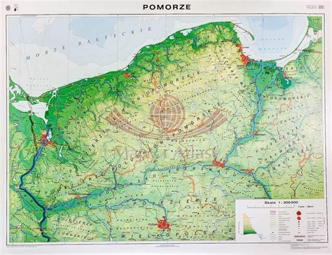 Pomorze Mapa Szkolna Fizyczna Krajobrazowa