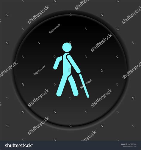 Round Button Icon Blind Man Silhouette Stock Vector Royalty Free 1845227680 Shutterstock