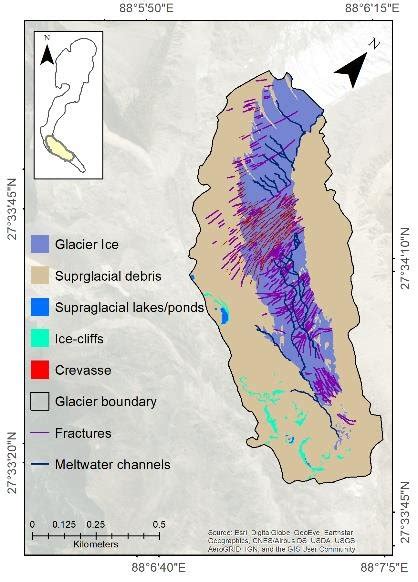 Glacier Surface Feature Map Generated From Uav Derived Ortho Mosaicked