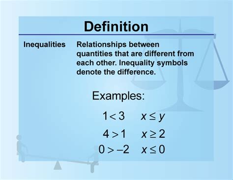 Definition Inequality Concepts Inequalities Media4math