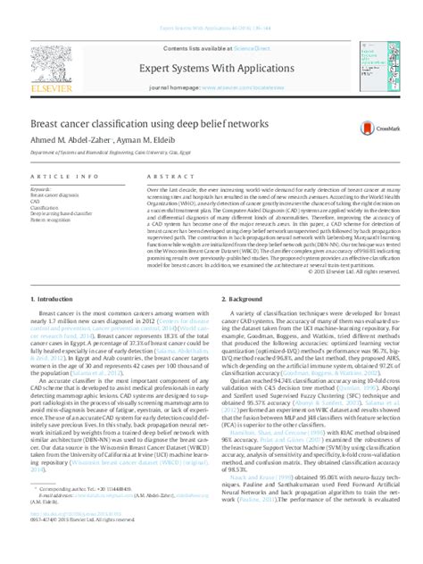 Pdf Breast Cancer Classification Using Deep Belief Networks