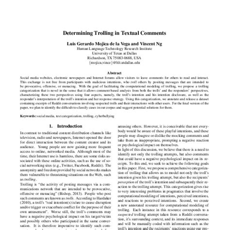 Modeling Trolling In Social Media Conversations Acl Anthology