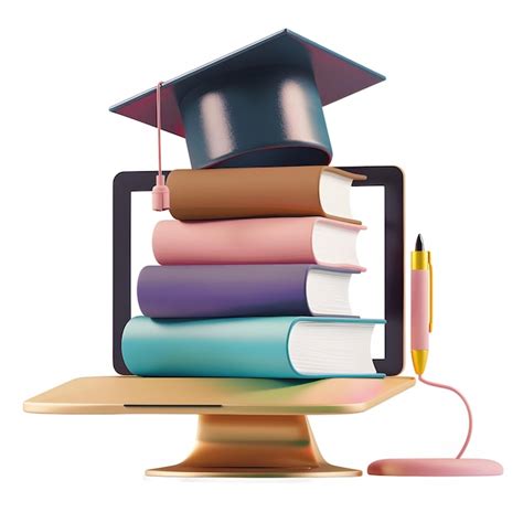Elearning Concept 3d Rendered Illustration Of Online Education Banner Copy Space Isolated On