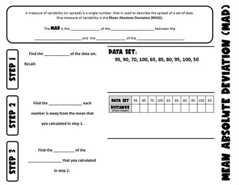 Mean Absolute Deviation Mad Foldable Notes Editable By Lisa Davenport